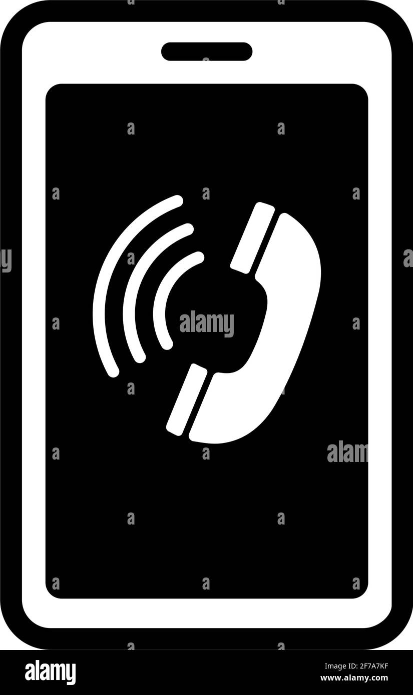 Cellular phone icon vector vectors Black and White Stock Photos ...