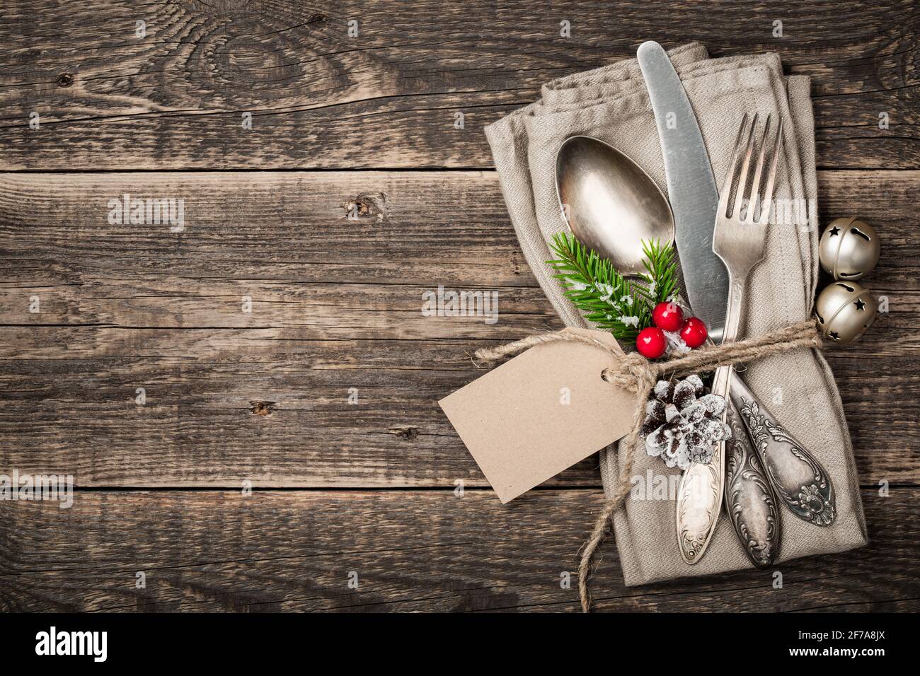 Christmas table setting background Stock Photo - Alamy
