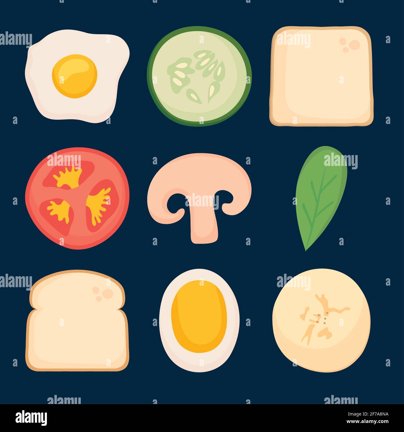 toasts and food icon set Stock Vector Image & Art - Alamy