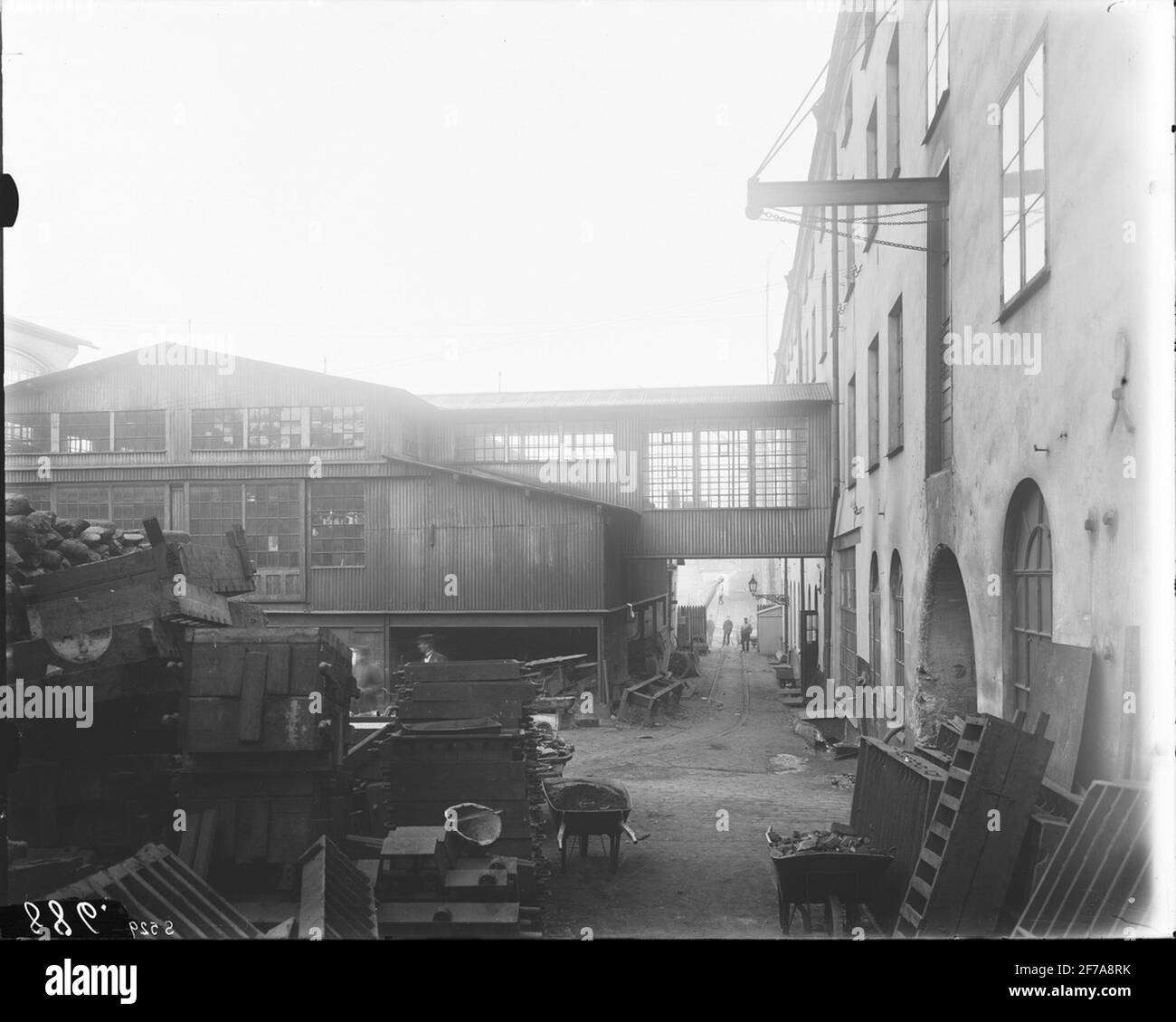 The courtyard of the factory area Stock Photo - Alamy