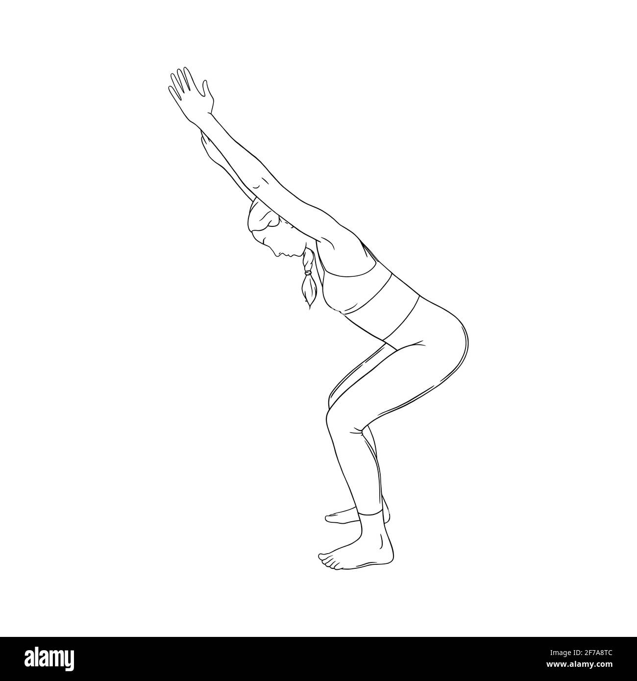 Utkatasana (chair pose) Stock Vector Images - Alamy