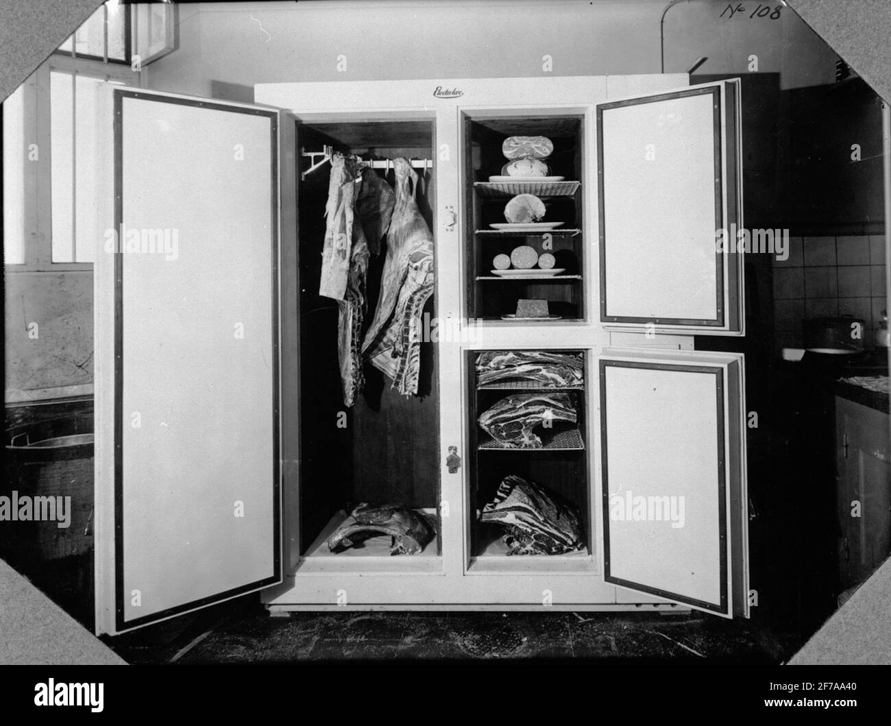 3 pcs. Refrigerator in a casing, open Stock Photo - Alamy