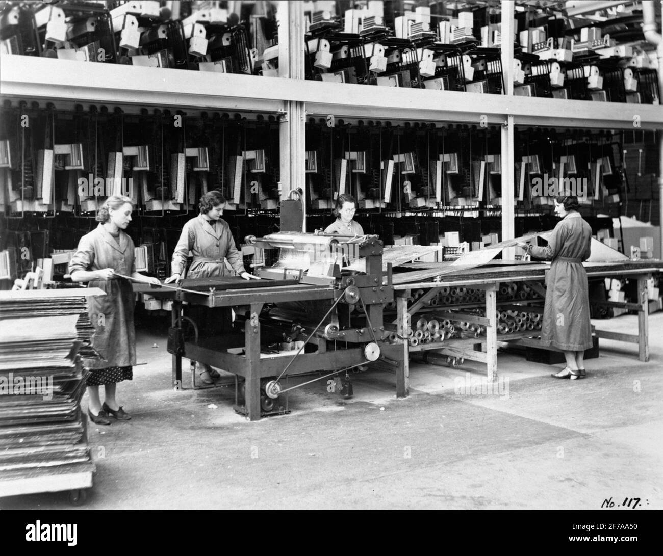 Manufacture of alfol insulation. Interior Stock Photo - Alamy