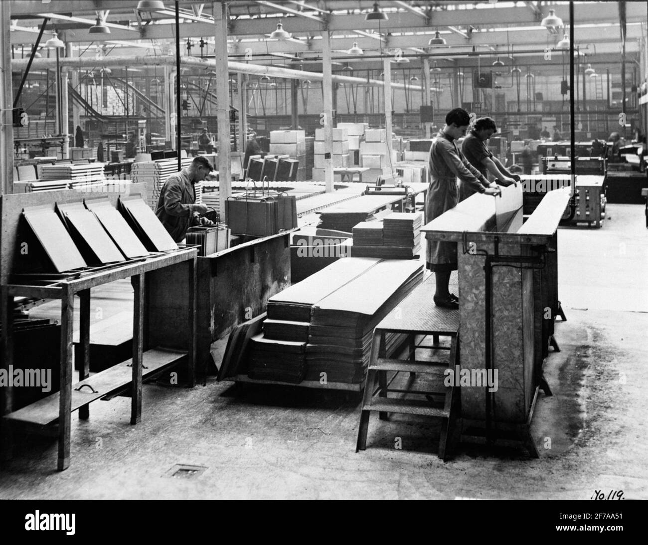 Manufacture of alfol insulation. Interior Stock Photo - Alamy