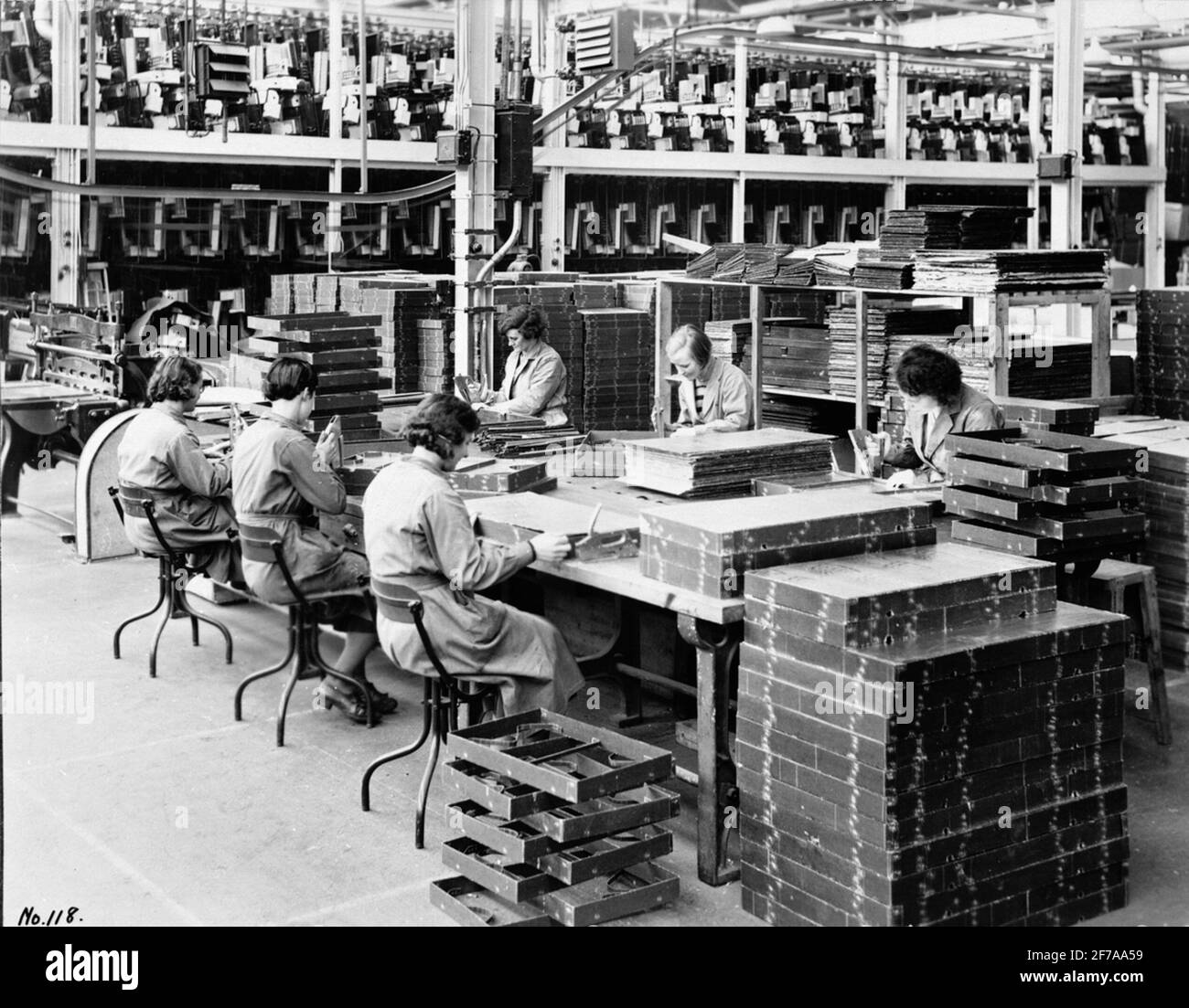 Manufacture of alfol insulation. Interior Stock Photo - Alamy