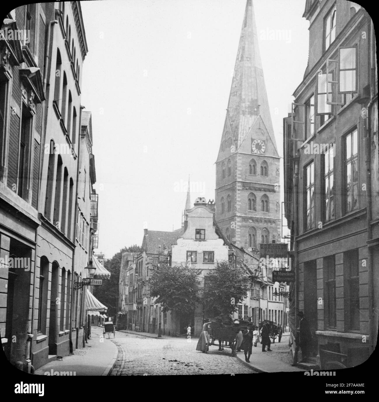 Skiopticone image with motifs from Lübeck.The image has been stored in ...