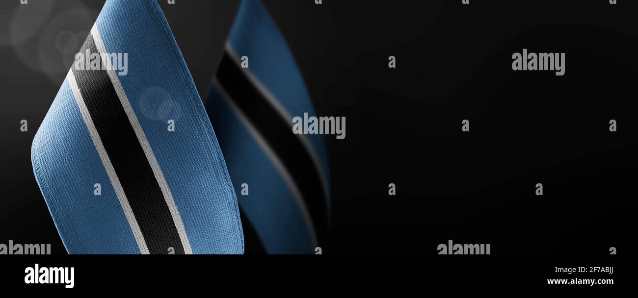 Small national flags of the Botswana on a dark background Stock Photo ...
