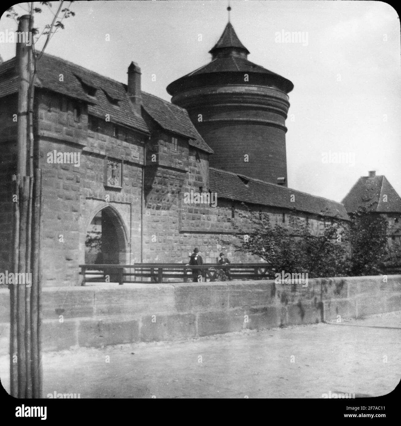 SkiopT icon with motifs of the city wall in Nuremberg. The image has ...