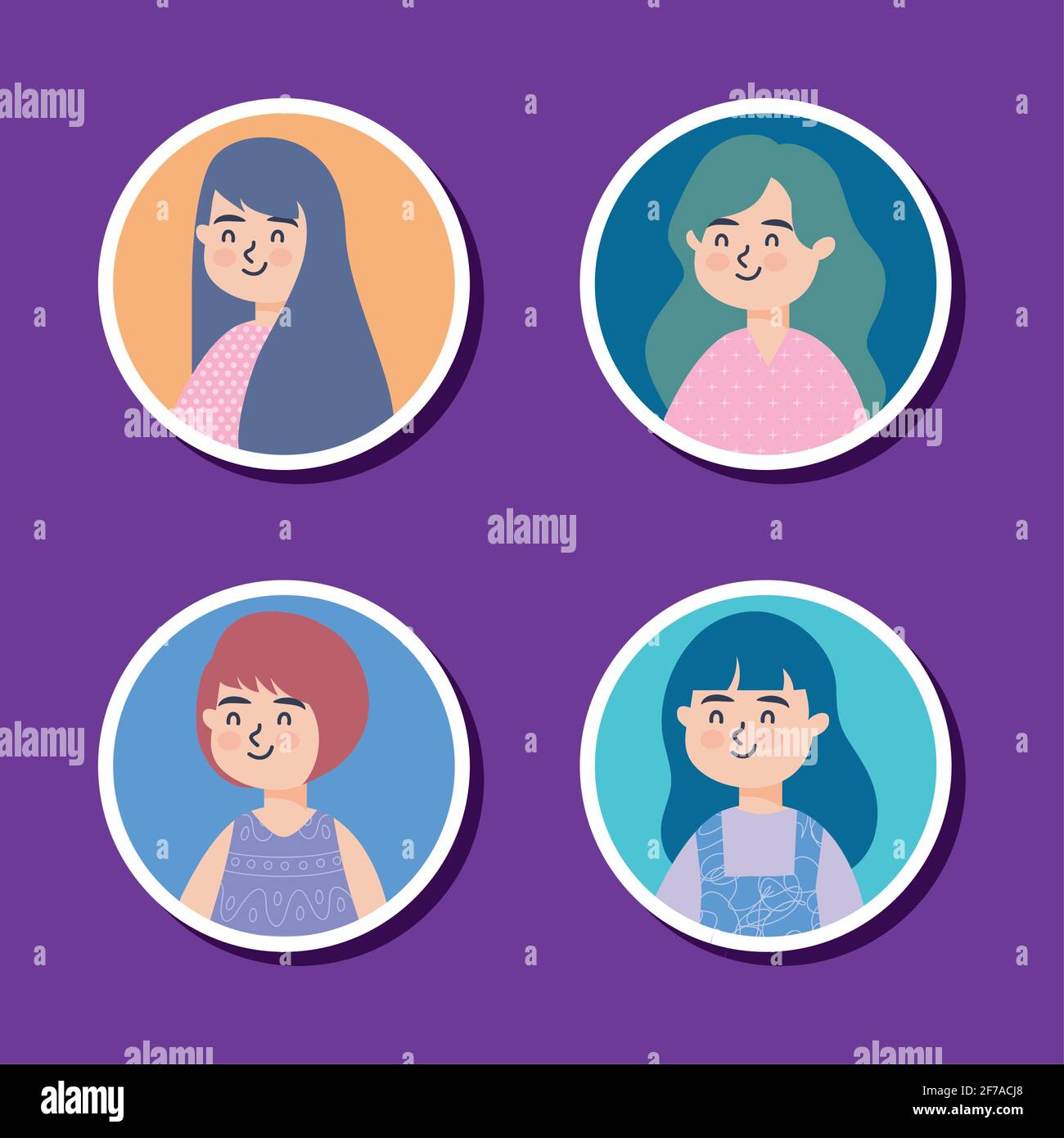 women avatar set on background Stock Vector Image & Art - Alamy