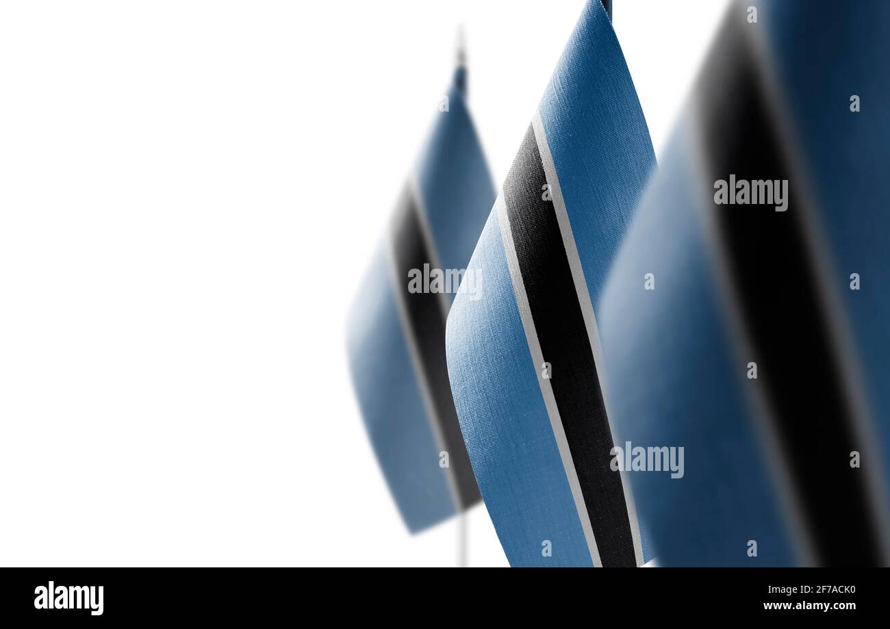 Small national flags of the Botswana on a white background Stock Photo ...