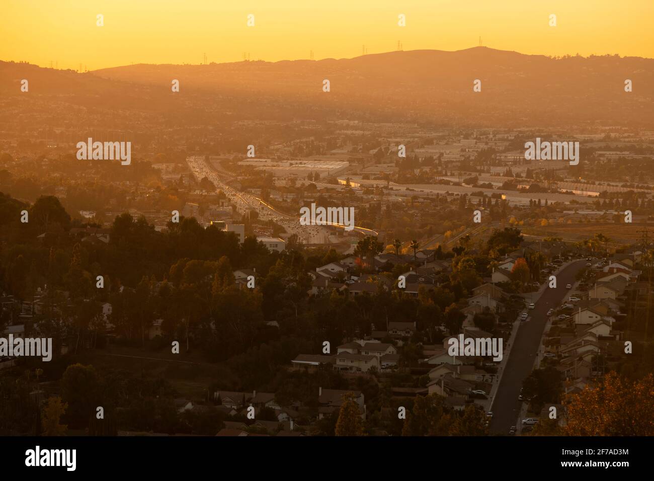 Sunset view of the city of Diamond Bar, California, USA Stock Photo - Alamy