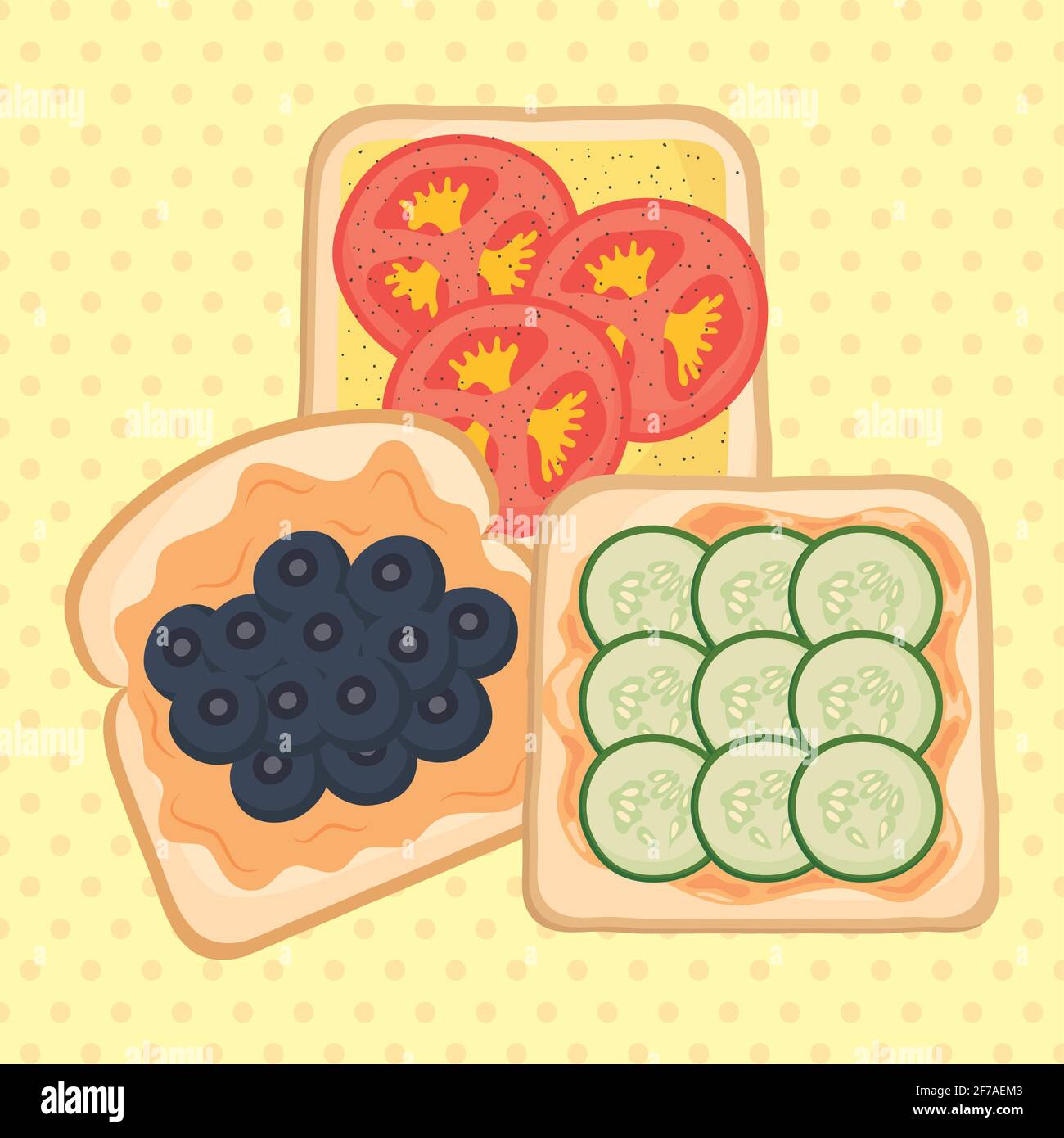 fruits and vegetables toasts illustration Stock Vector Image & Art - Alamy