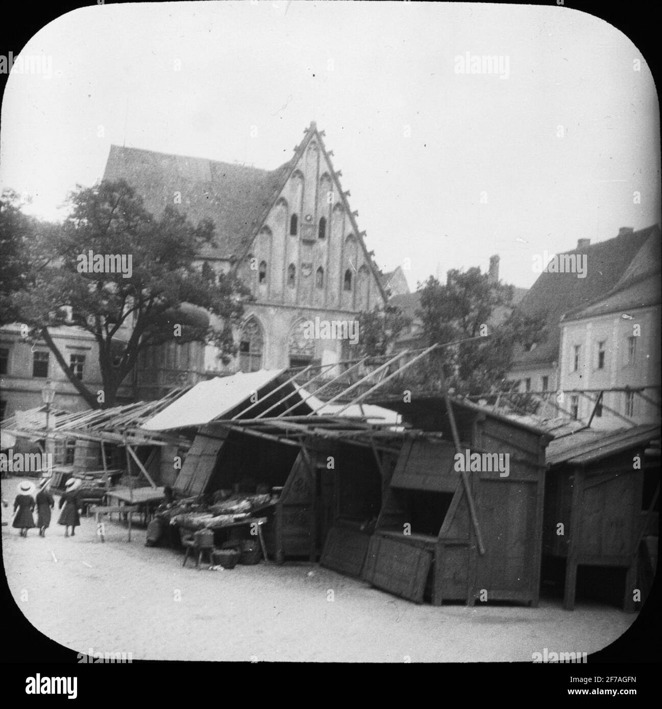 Market on town square Black and White Stock Photos & Images - Alamy