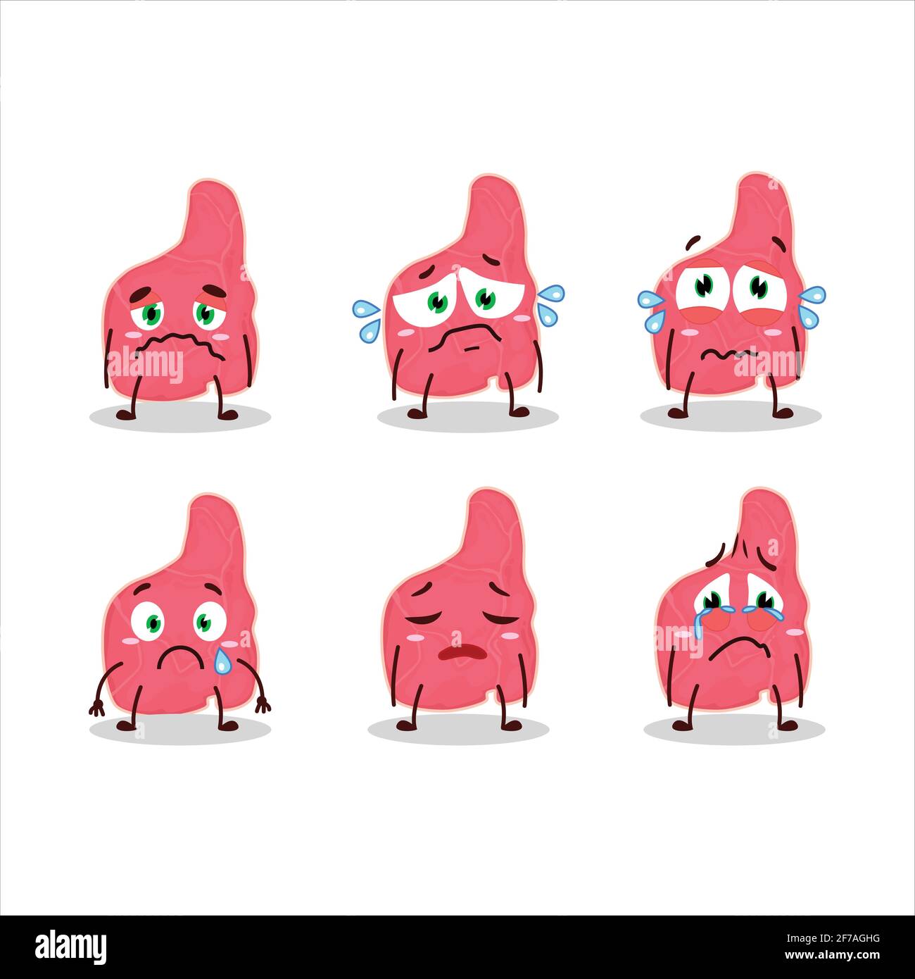 Prime rib cartoon character with sad expression. Vector illustration ...
