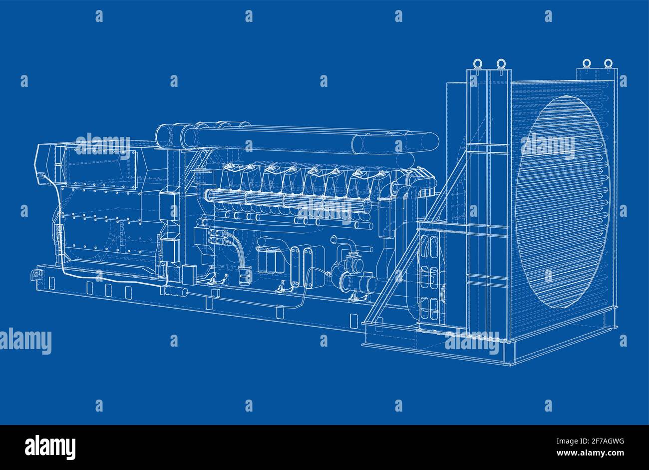Large industrial diesel generator. Vector Stock Vector Image & Art - Alamy