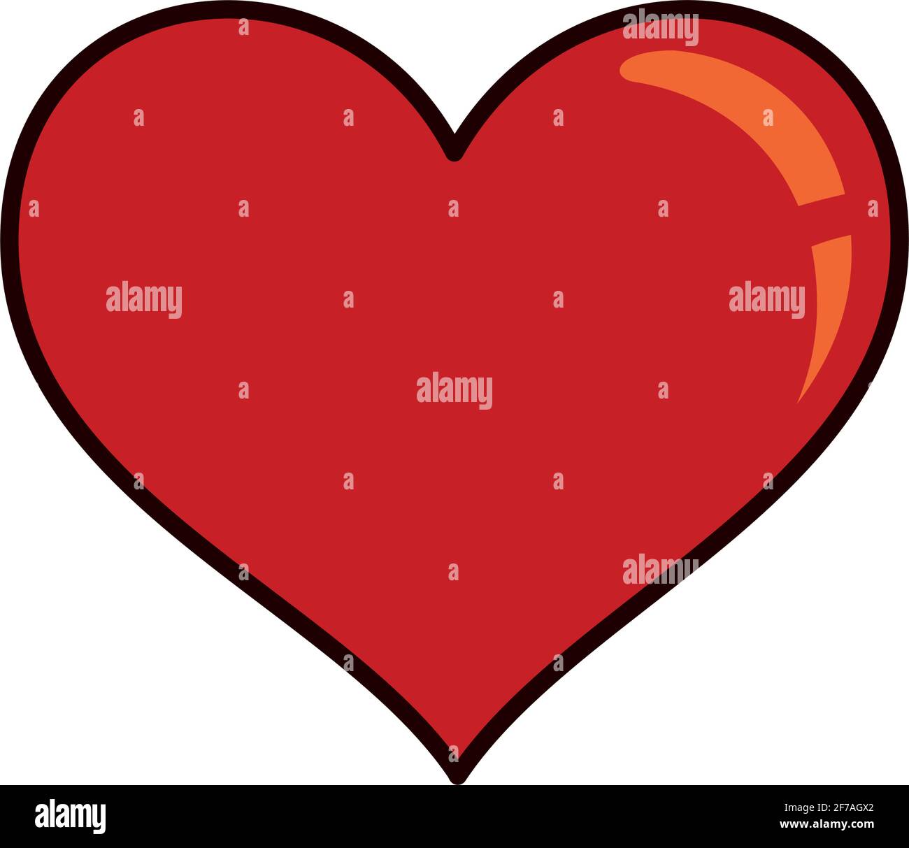 red heart on white background Stock Vector Image & Art - Alamy