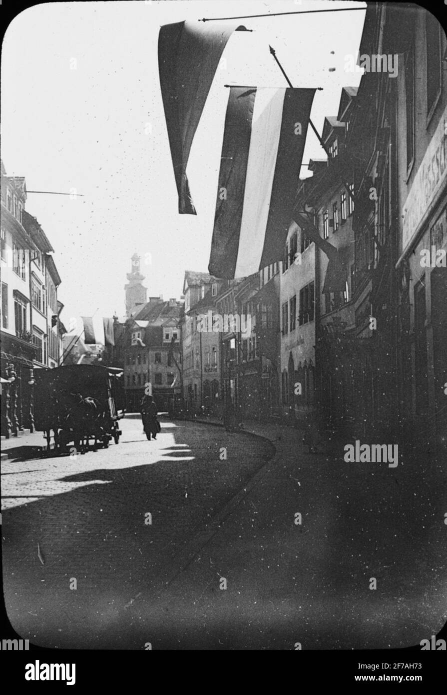 Street scene in spring Black and White Stock Photos & Images - Alamy