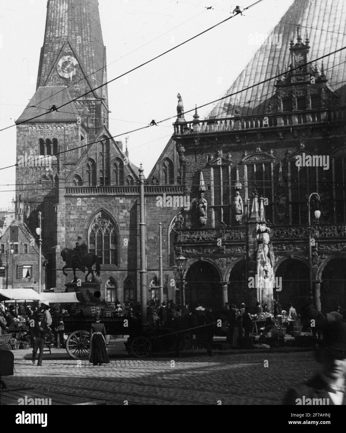 Skioptic image with motifs of church in Rhens.The image has been stored ...