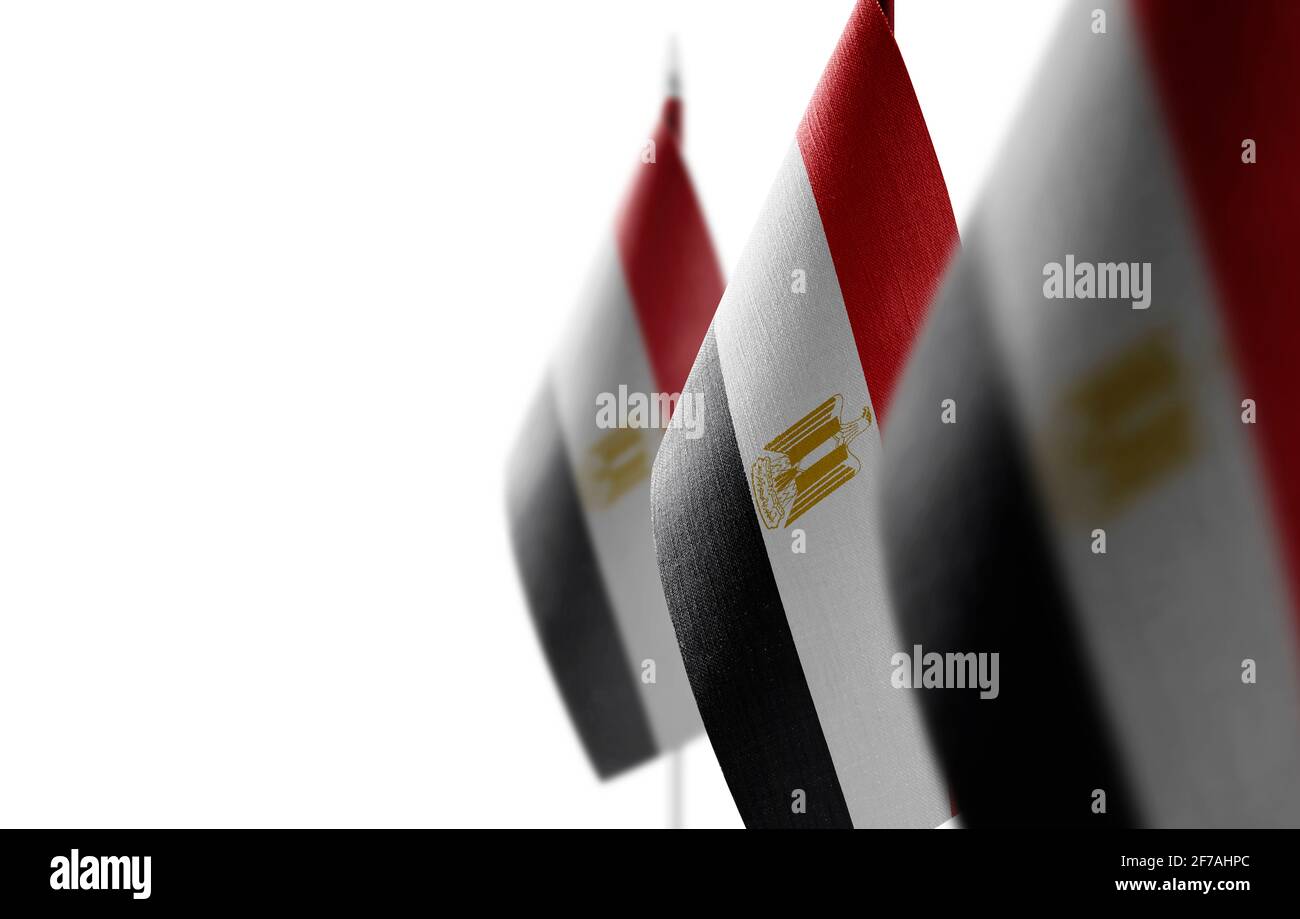 Small national flags of the Egypt on a white background Stock Photo - Alamy