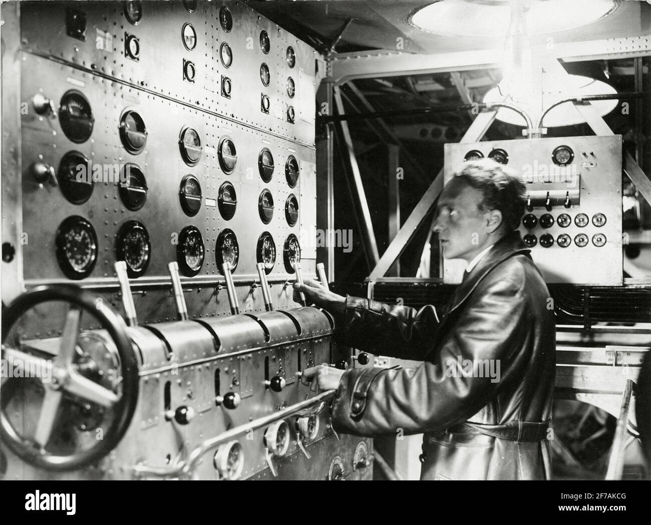 The instrument board for boarding a "stratoliner" about 1937 Stock ...