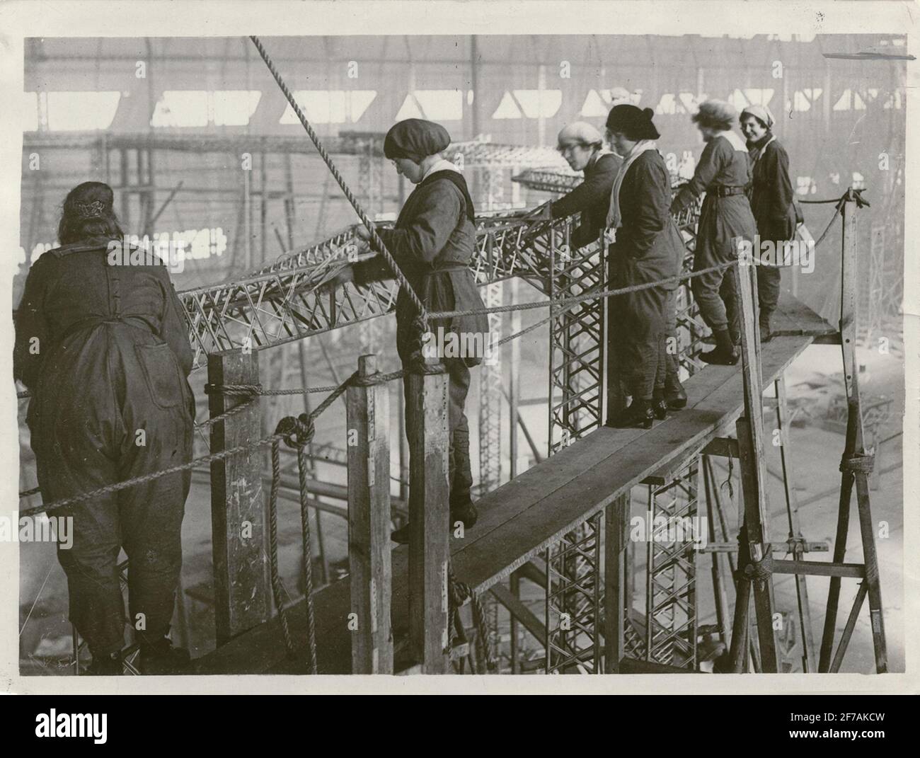 Zeppeline production. "Vertical build-up of the airship sections Stock ...