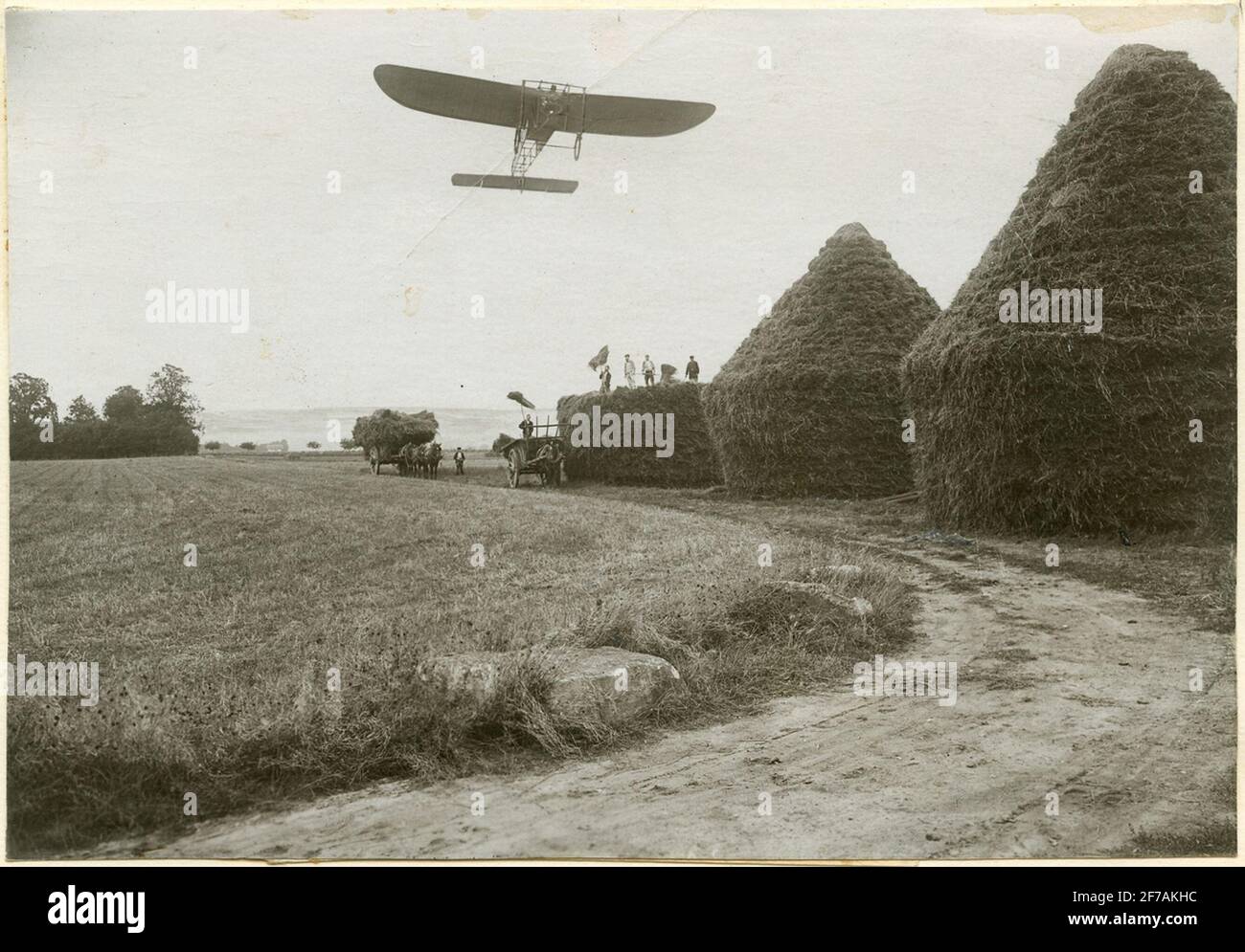 Blériot makes an overlands flight 1910. The image comes from ILIS (air ...