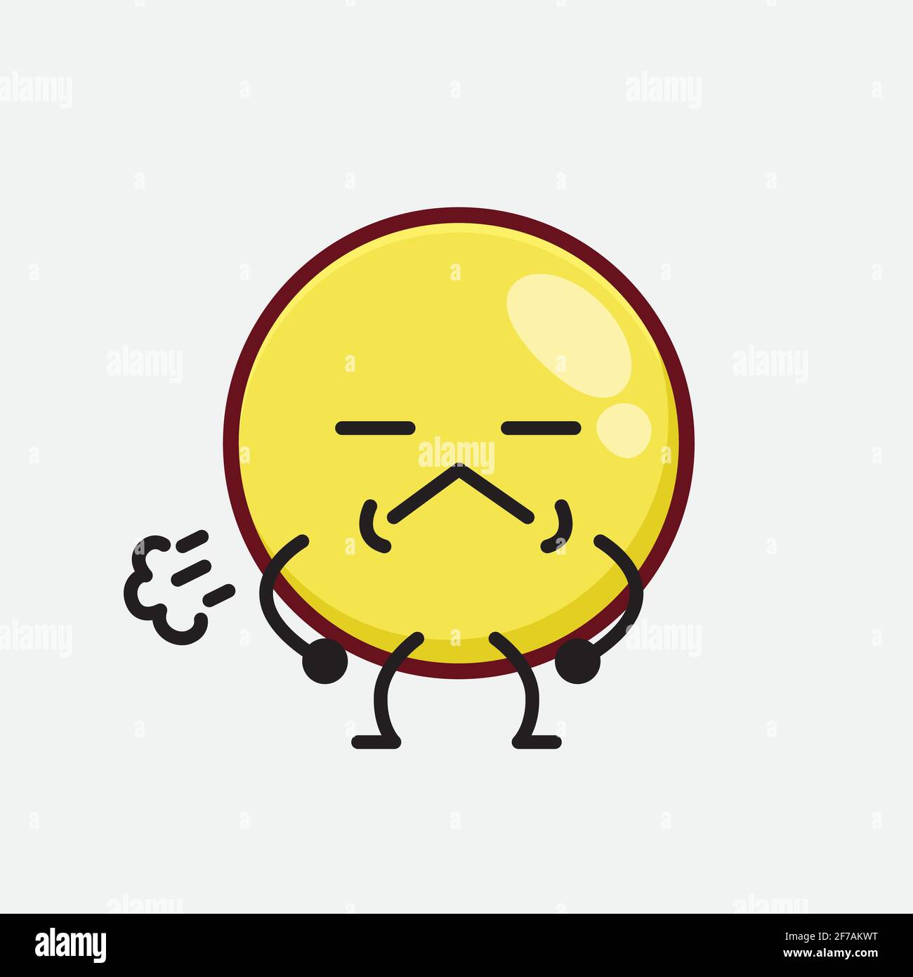 Vector Illustration of Yellow Emoji Character with cute face, simple ...