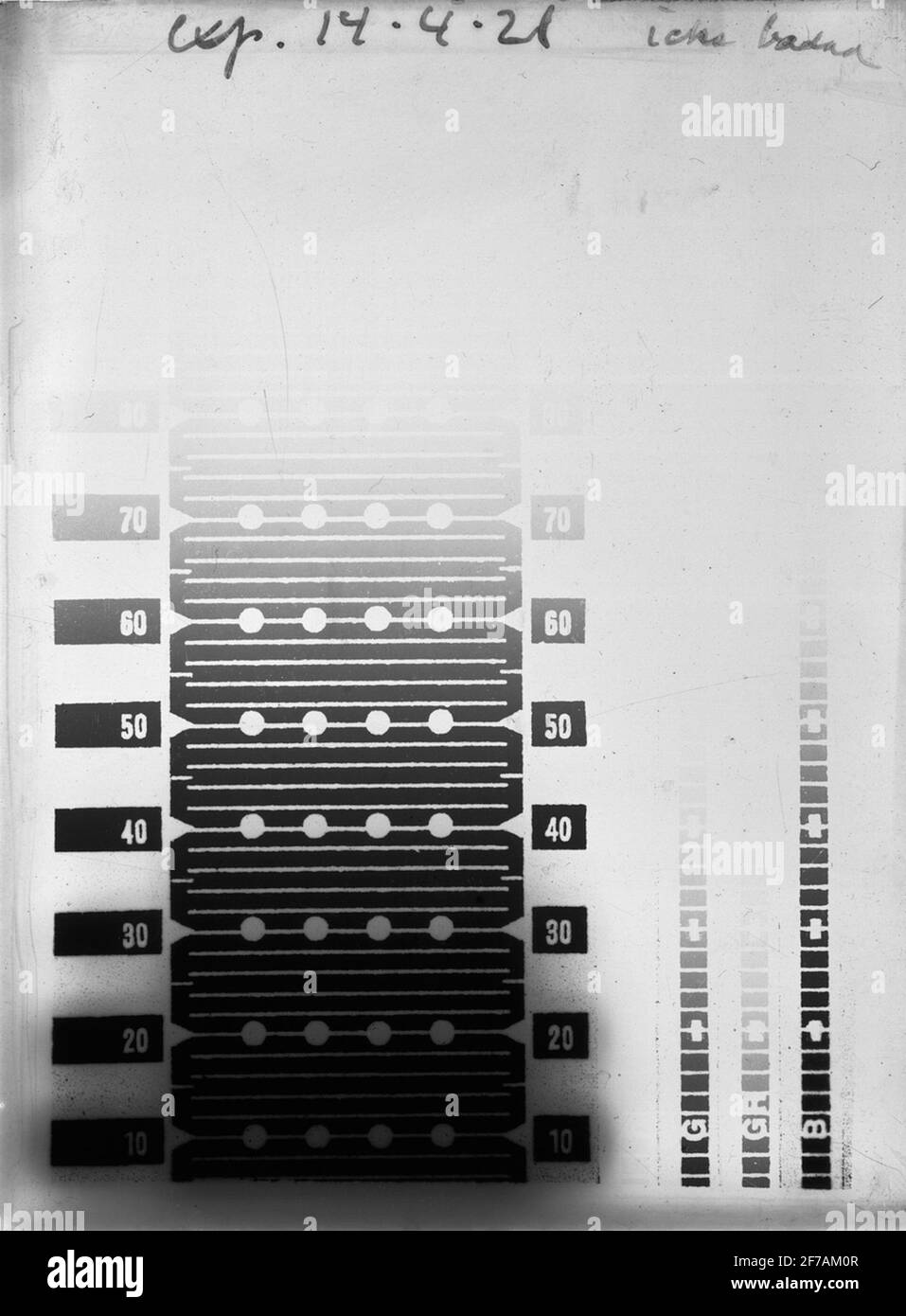 Sensitometer photograms by Grökil according to Eder and Hecht Stock ...