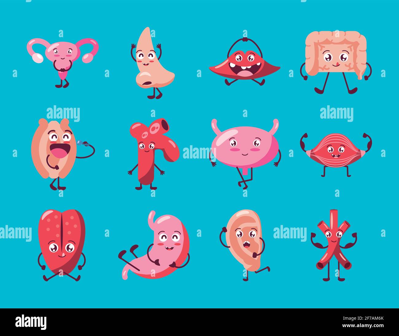 Cute human organs character Stock Vector Images - Alamy