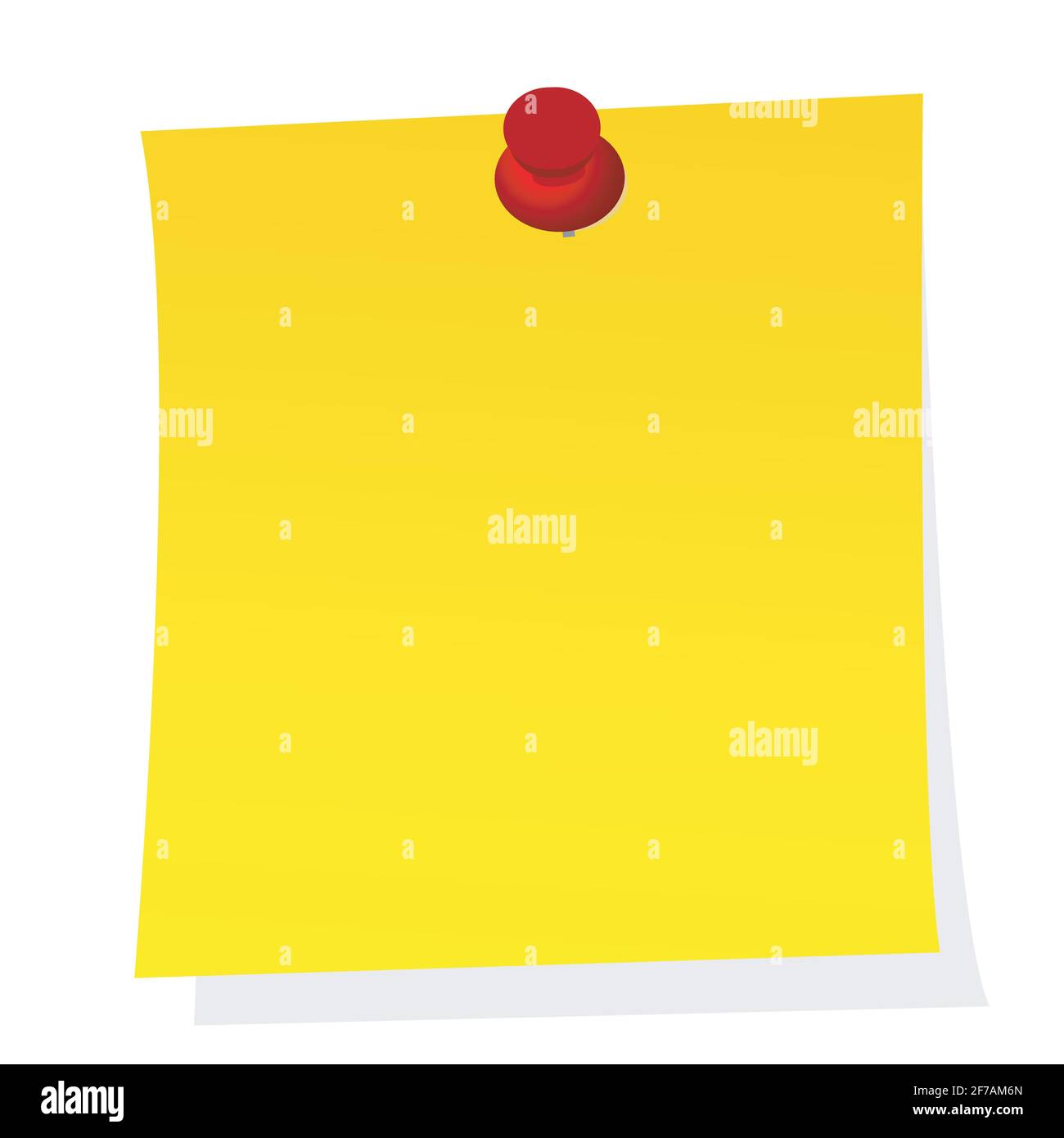 Blank note yellow paper sticker with red push pin Stock Vector Image ...