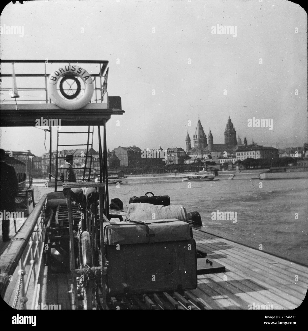 Rhine river seen from Black and White Stock Photos & Images - Alamy