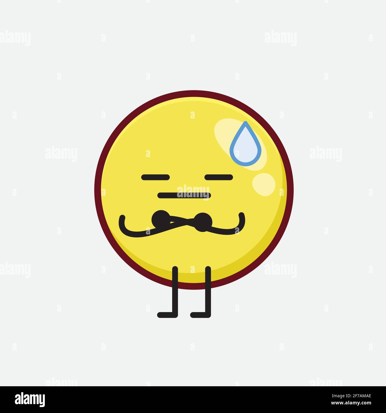 Vector Illustration of Yellow Emoji Character with cute face, simple ...