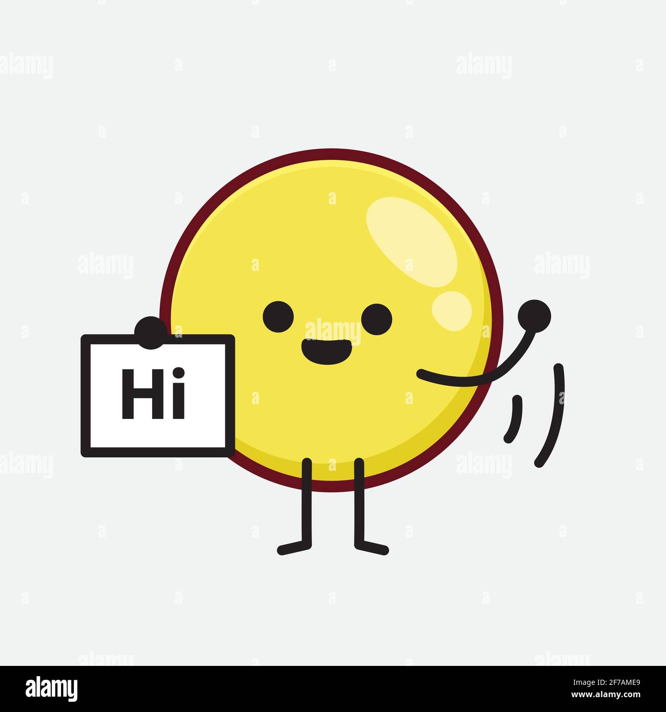 Vector Illustration of Yellow Emoji Character with cute face, simple ...