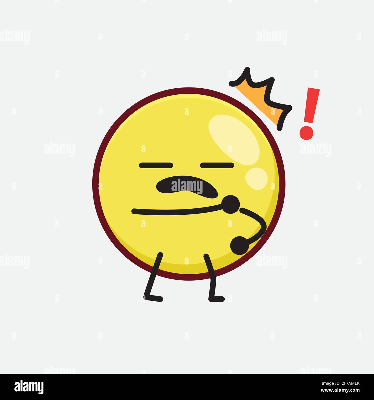 Vector Illustration of Yellow Emoji Character with cute face, simple ...