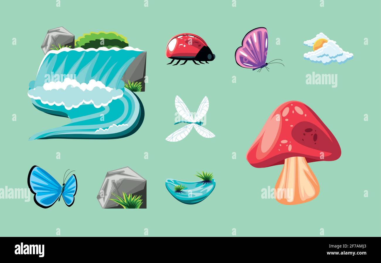 nature animals river Stock Vector Image & Art - Alamy