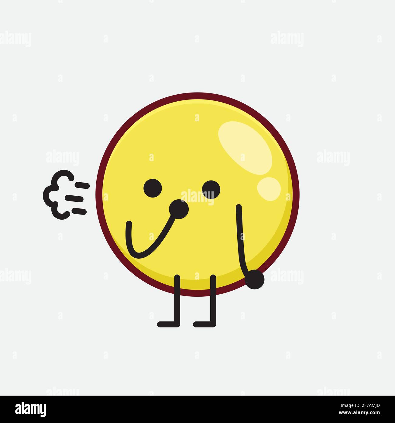 Vector Illustration of Yellow Emoji Character with cute face, simple ...