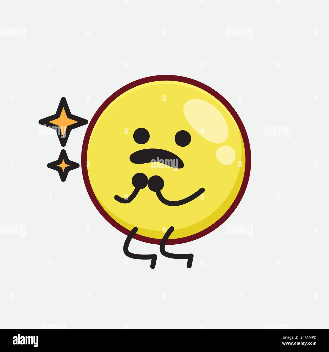 Vector Illustration of Yellow Emoji Character with cute face, simple ...
