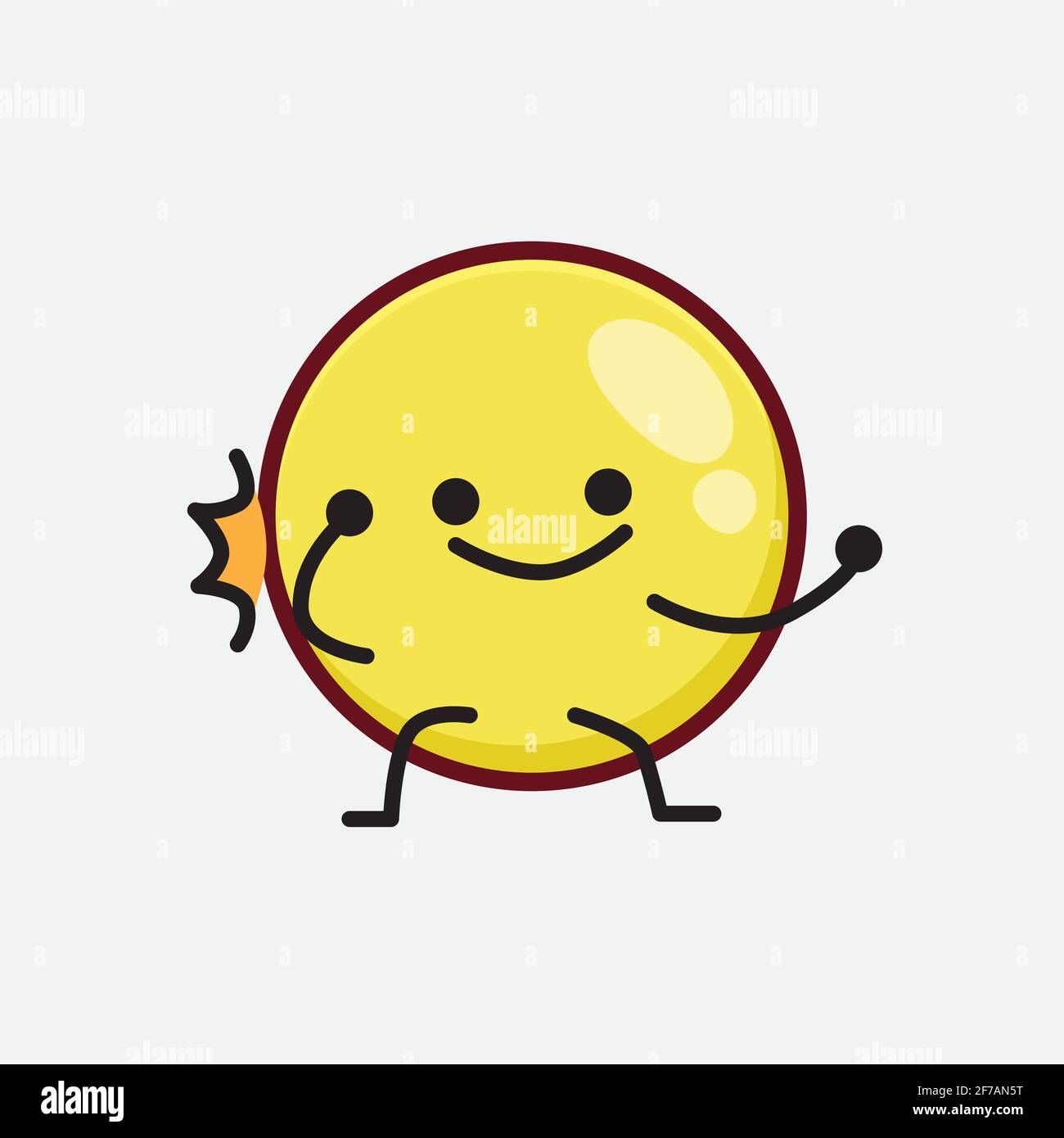 Vector Illustration of Yellow Emoji Character with cute face, simple ...