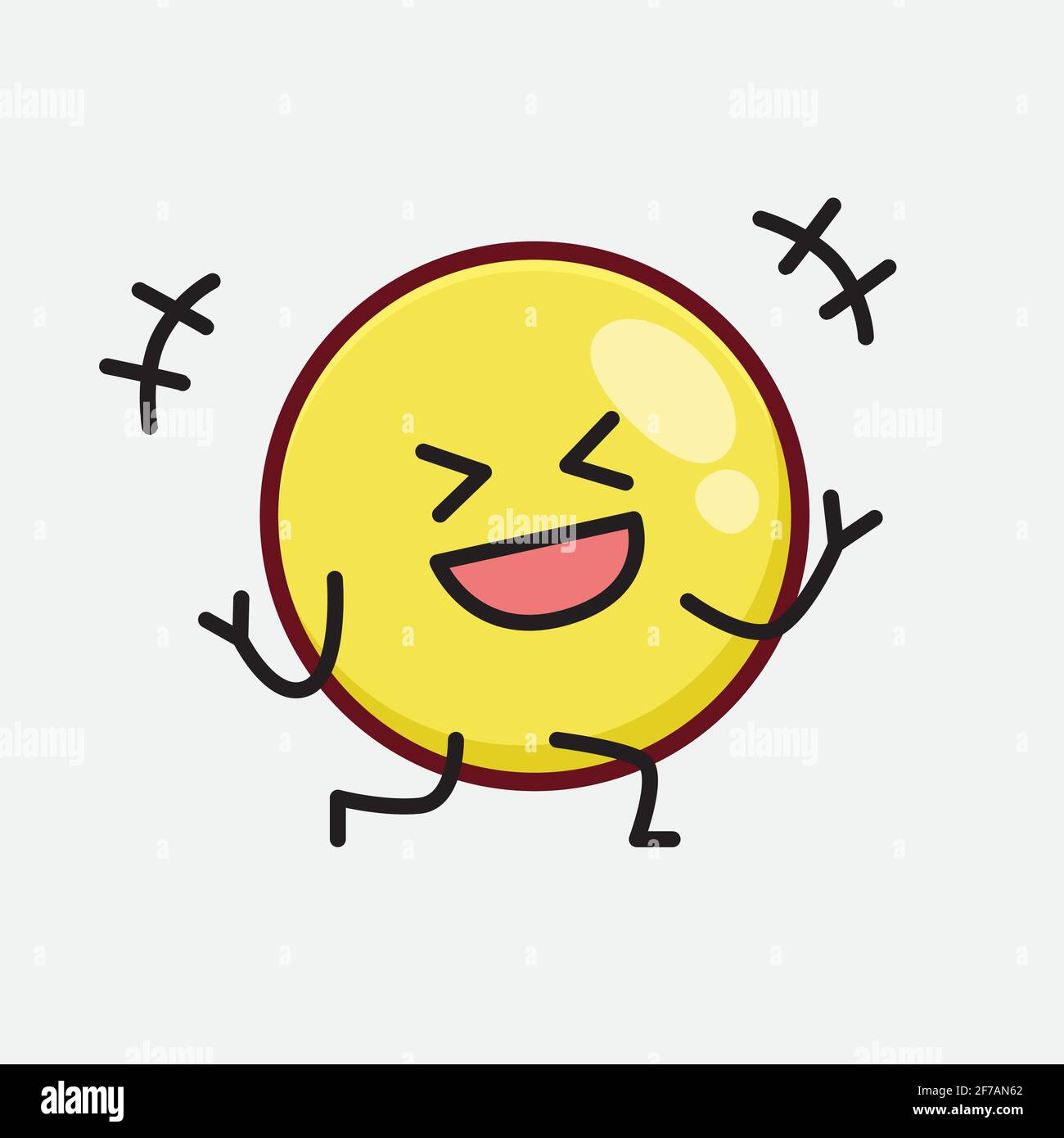 Vector Illustration of Yellow Emoji Character with cute face, simple ...