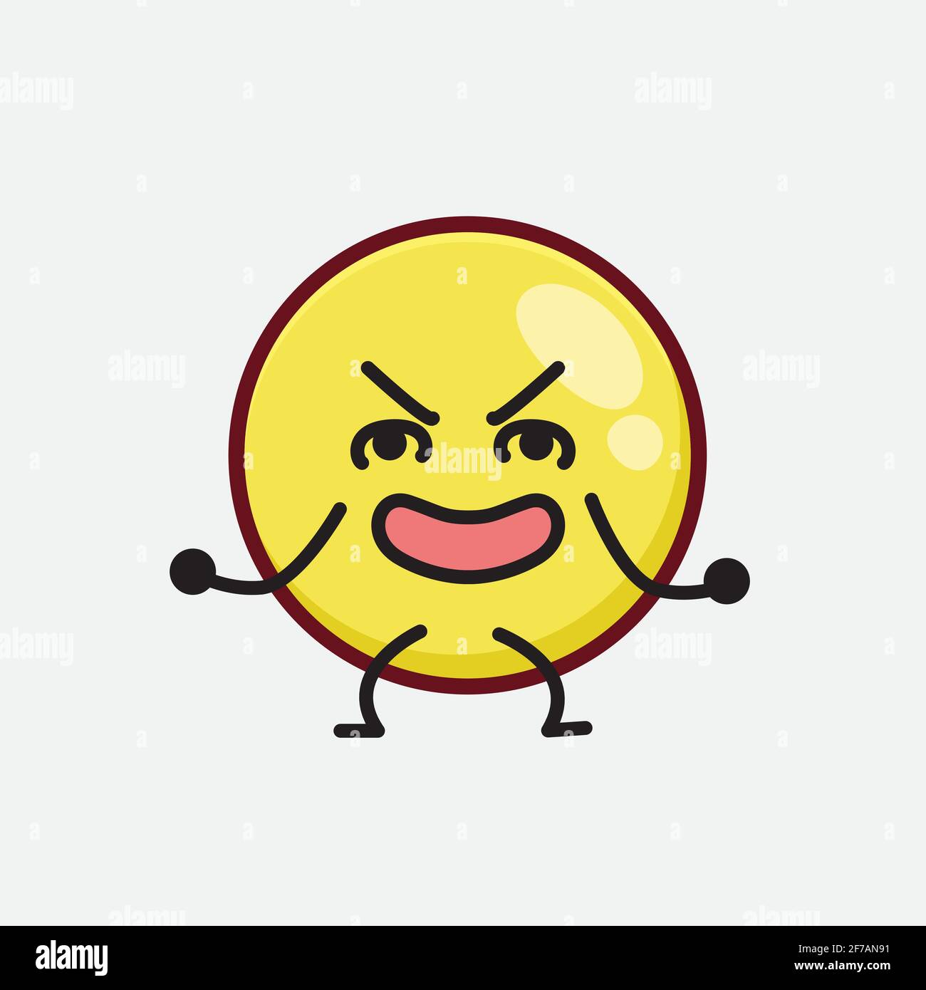 Vector Illustration of Yellow Emoji Character with cute face, simple ...