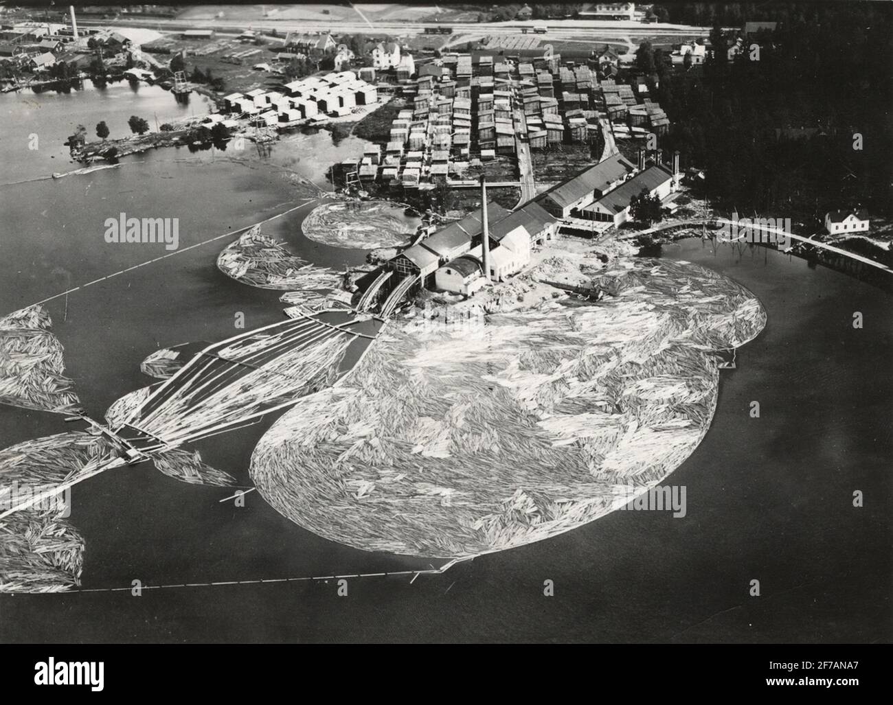 Aerial photography of Skinnskatteberg's sawmill, which later came to ...