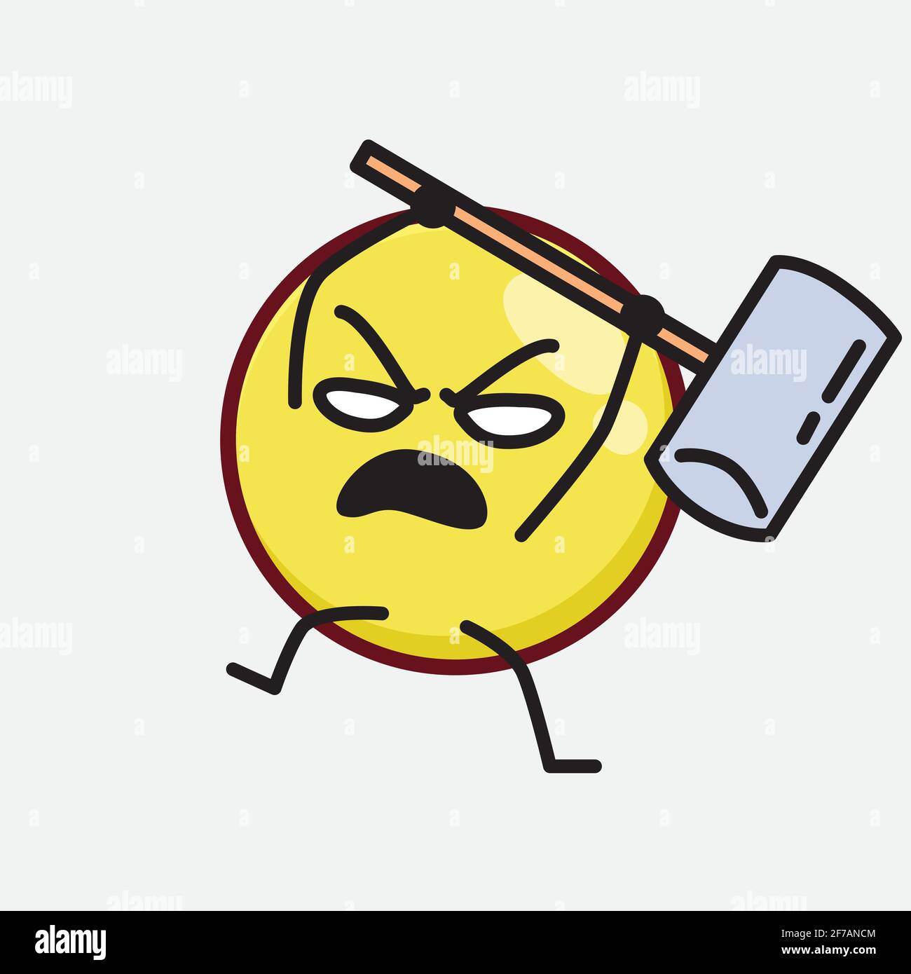 Vector Illustration of Yellow Emoji Character with cute face, simple ...
