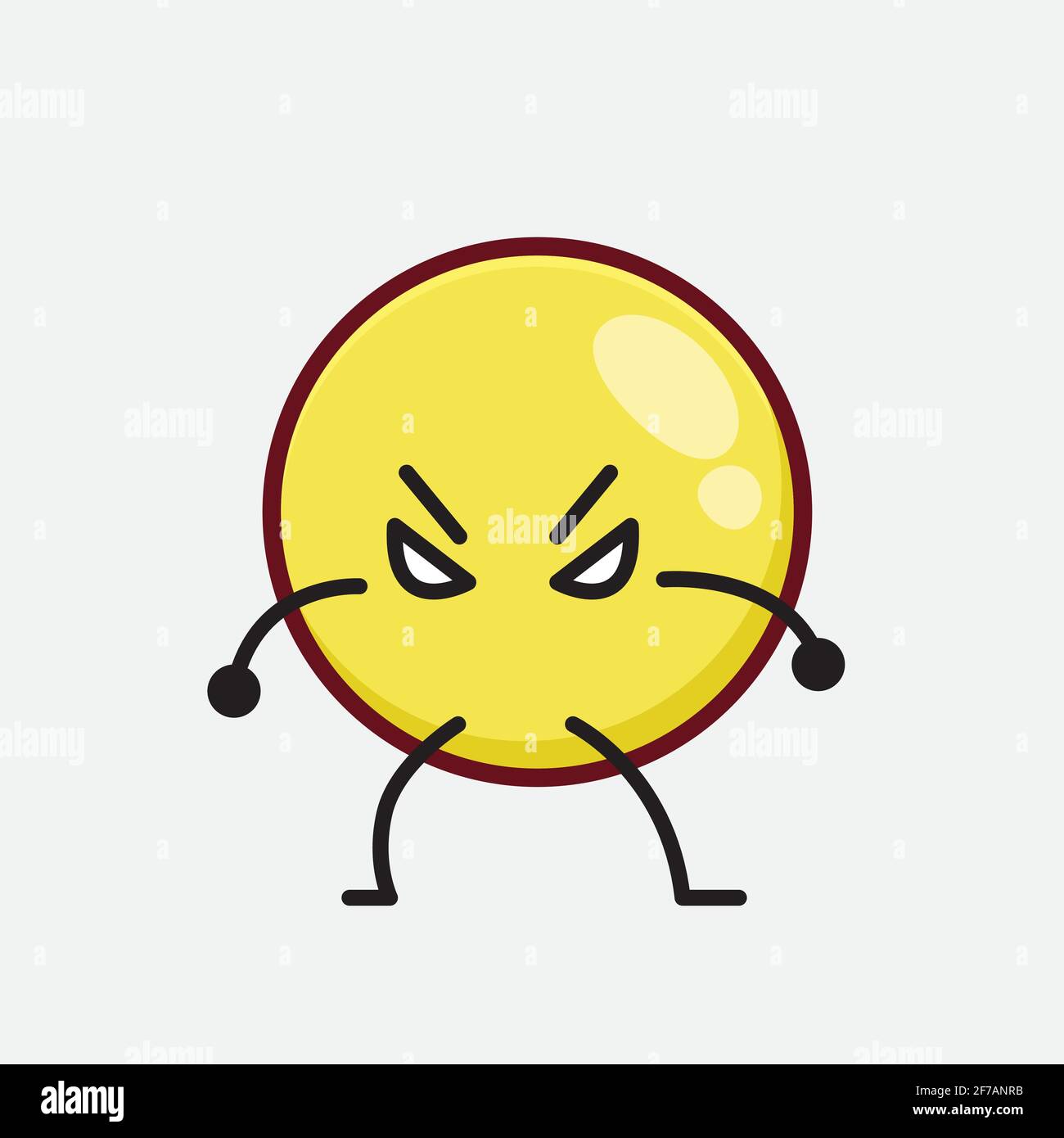 Vector Illustration of Yellow Emoji Character with cute face, simple ...