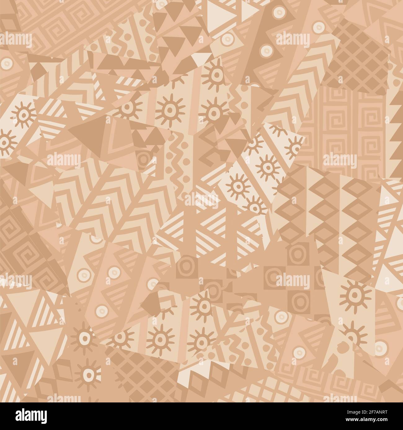 Irregular patchwork pattern with hand drawn african motifs Stock Vector ...
