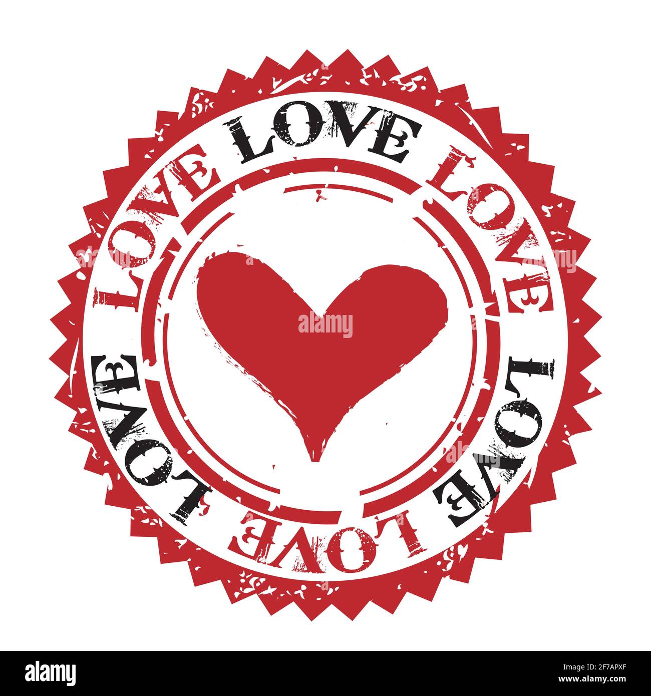 Love rubber stamp with heart on white background Stock Vector Image ...