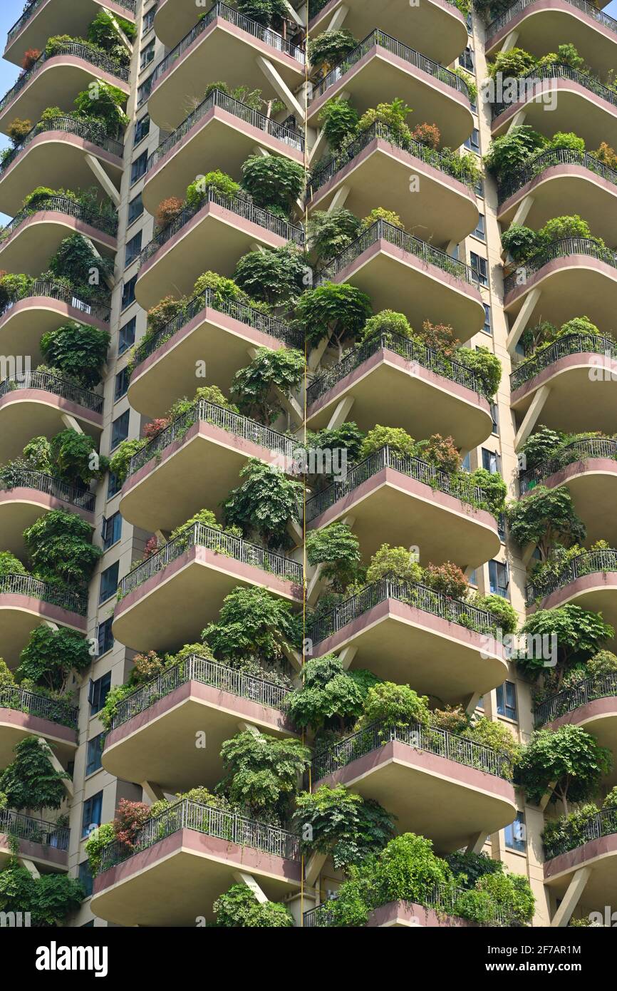 CHENGDU, CHINA - MARCH 29, 2021 - The first "vertical forest" community ...