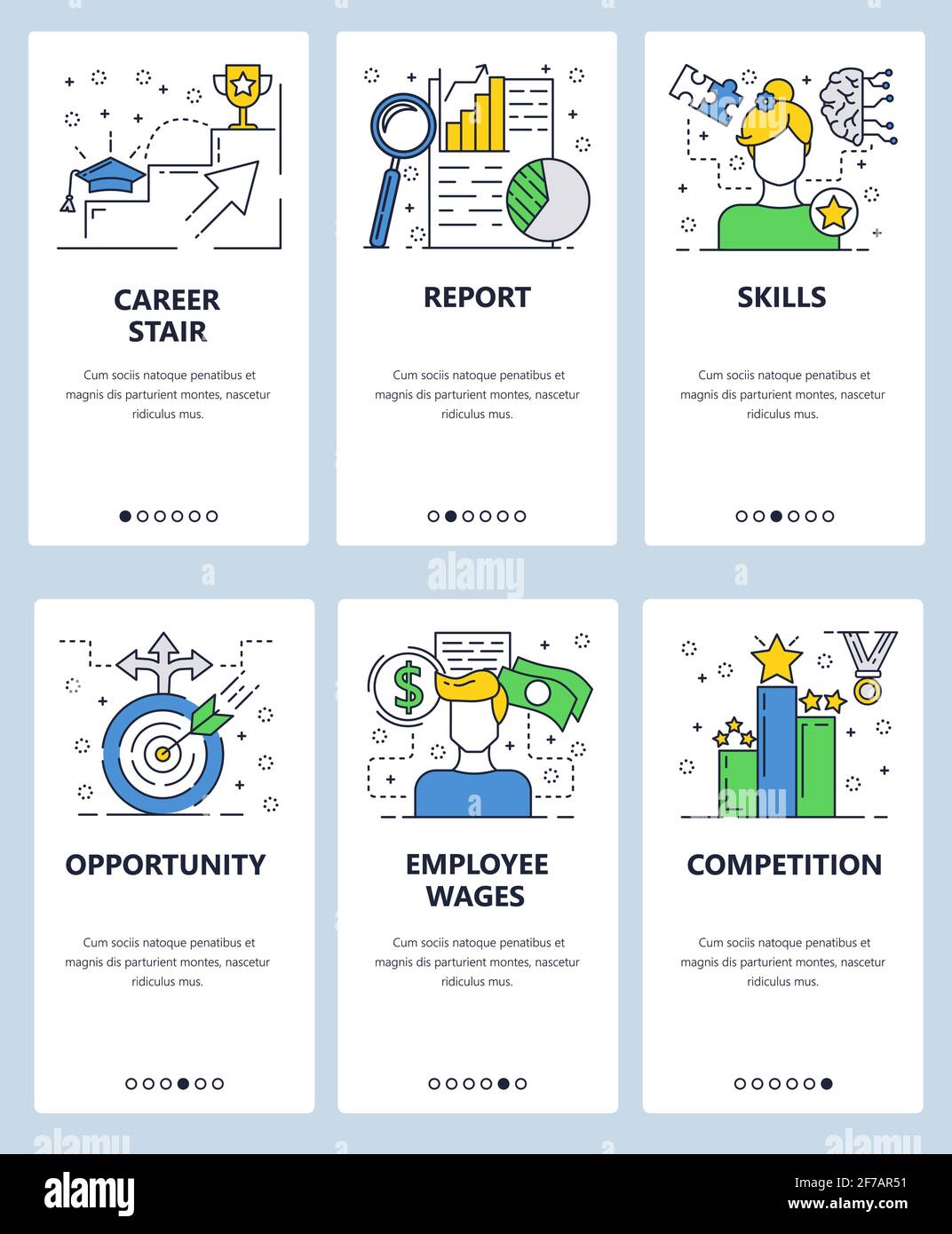 Vector web site linear art onboarding screens template. Carrer ladder ...