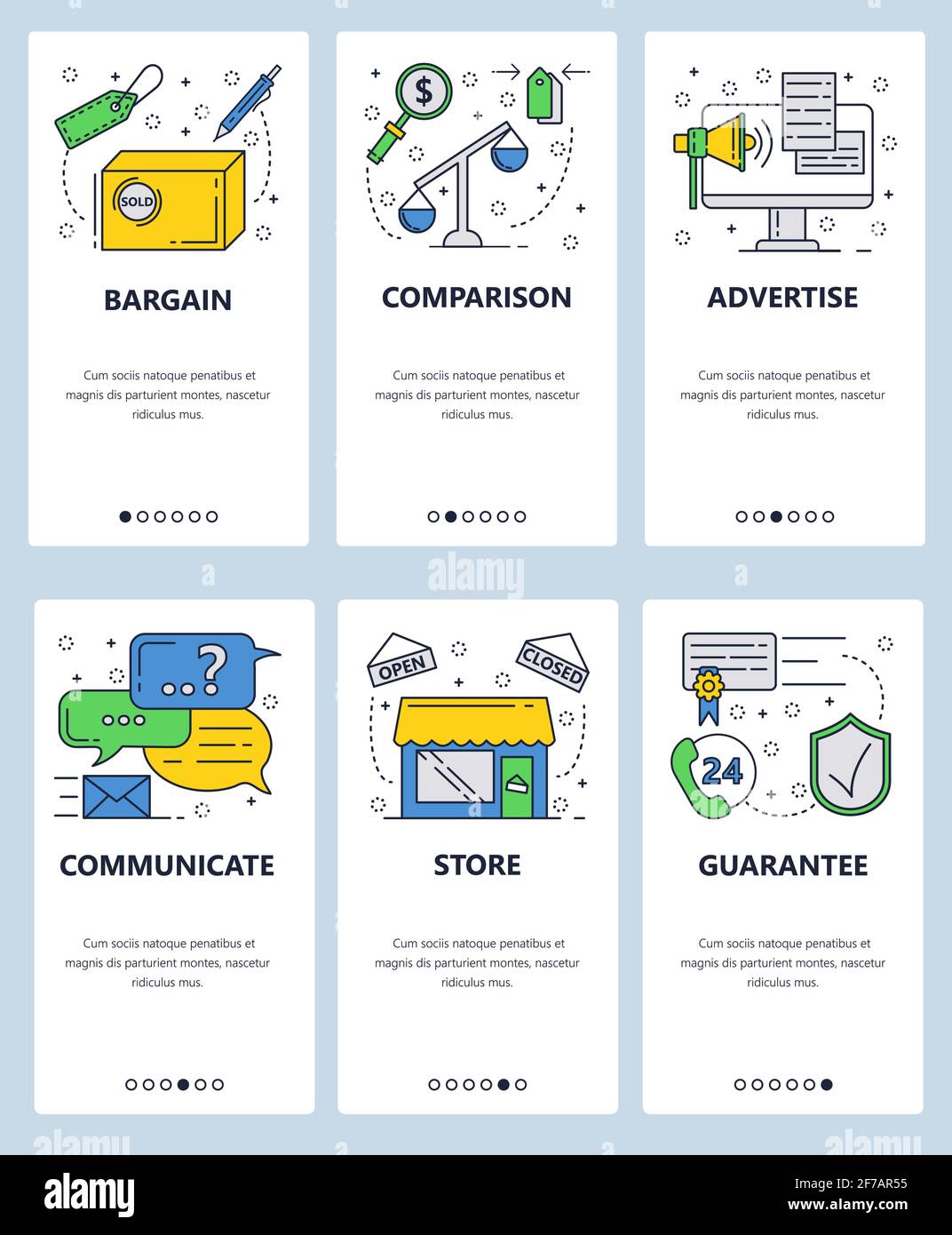 Vector Web Site Linear Art Onboarding Screens Template Shopping And Sales Advertisement Call