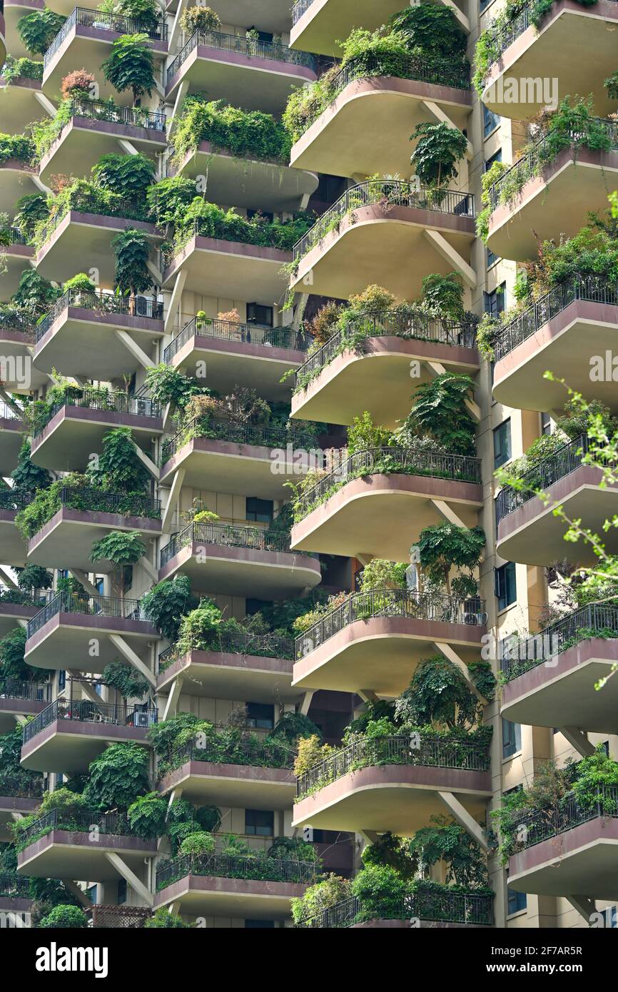 CHENGDU, CHINA - MARCH 29, 2021 - The first "vertical forest" community ...