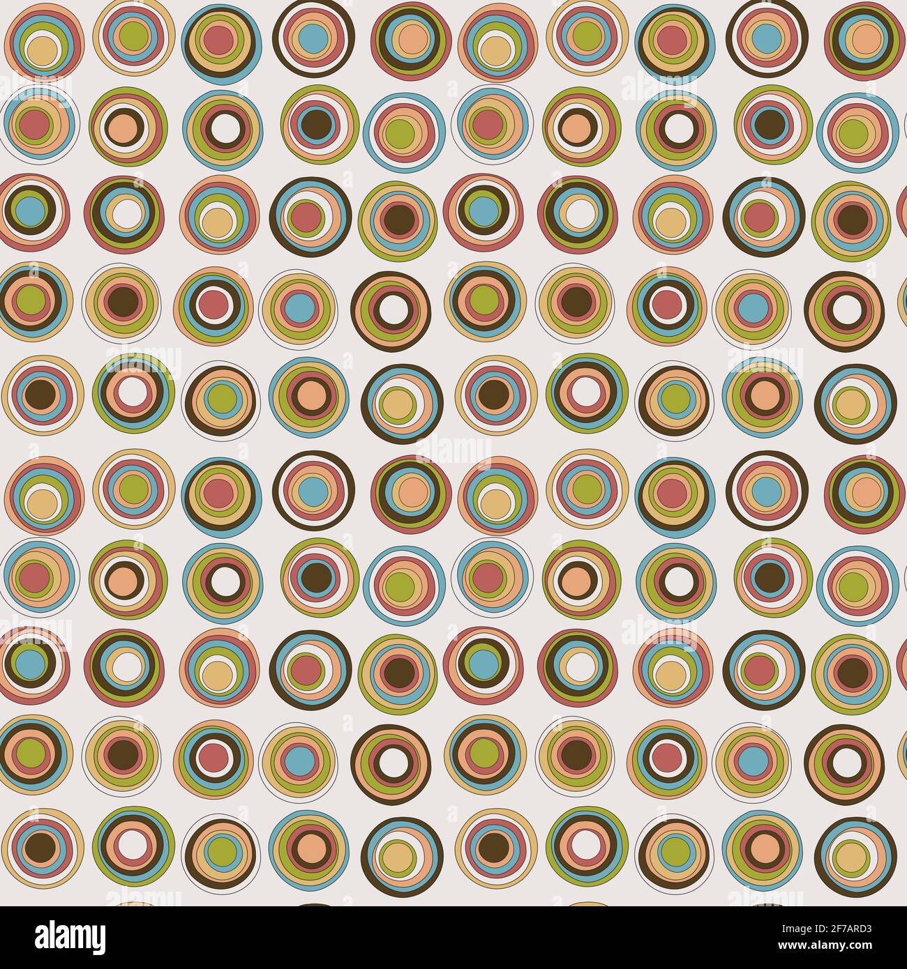 Retro colorful seamless pattern with concentric circles Stock Vector ...